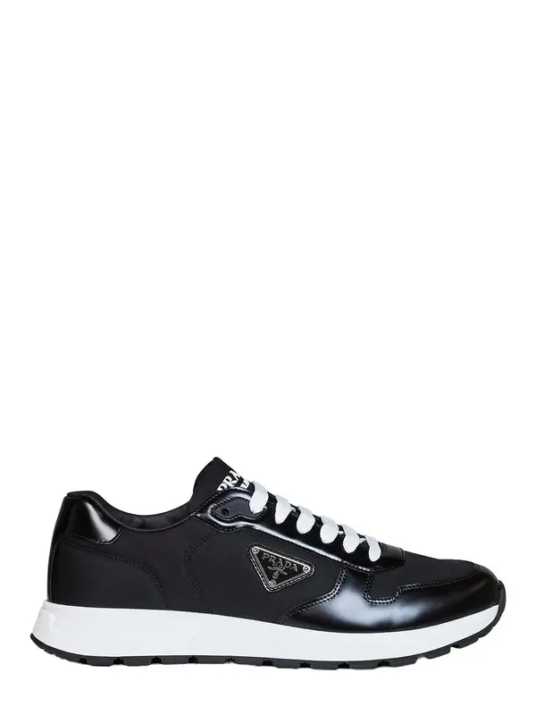 Prada Black Re-nylon And Brushed Leather Prax 01 Sneakers - Multicolor