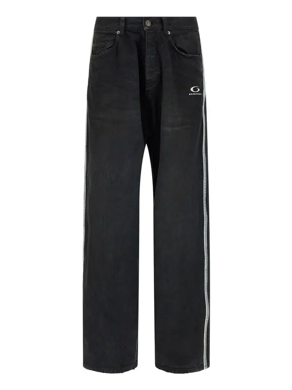 Balenciaga Japanese Twill Jeans With Contrast Embroidery - Black