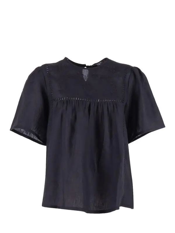 Max Mara Embroidered Top - Black
