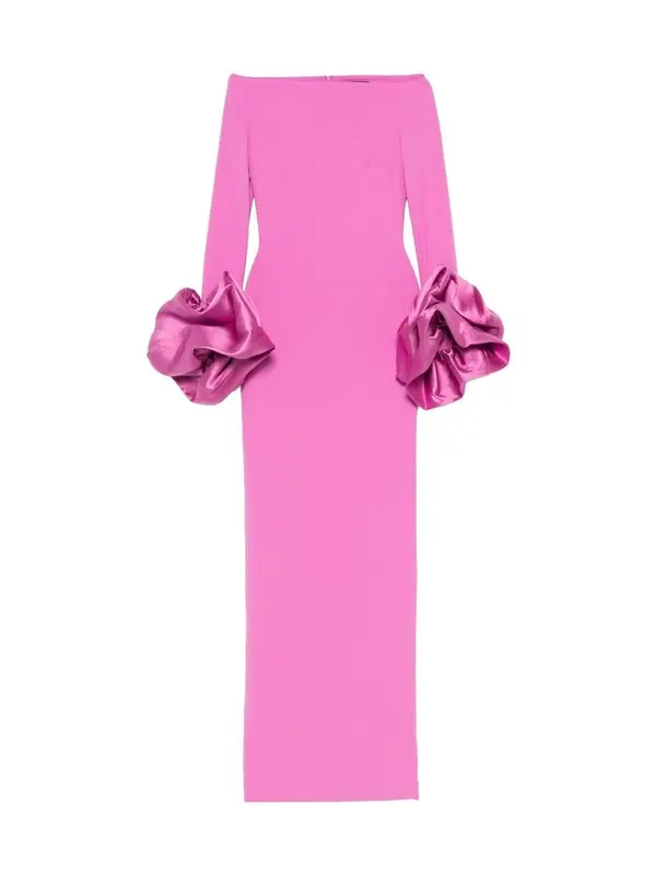 Solace London Talia Maxi Dress With Ruffle Cuffs - Multicolor