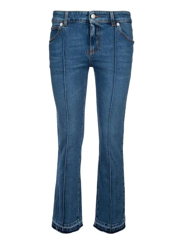 Alexander McQueen Flared Jeans With Raw Edge Hem - Multicolor