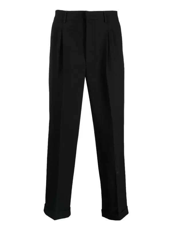 Ami Pressed Crease Cropped Trousers - Black
