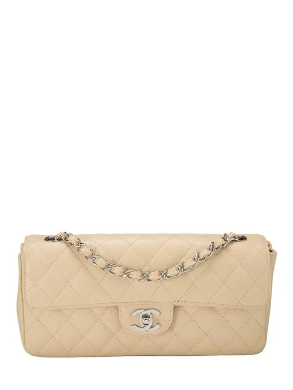 Chanel Caviar East/west Medium Shoulder Bag - Beige