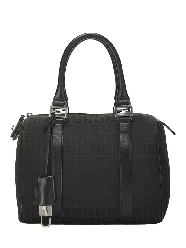 Fendi Zucchino Boston Bag - Black