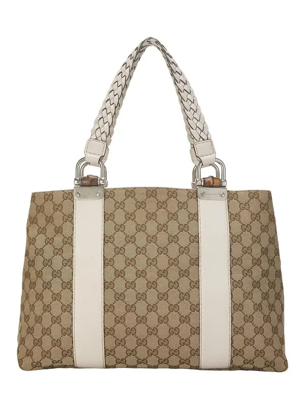Gucci Original Gg Bamboo Bar Tote - White