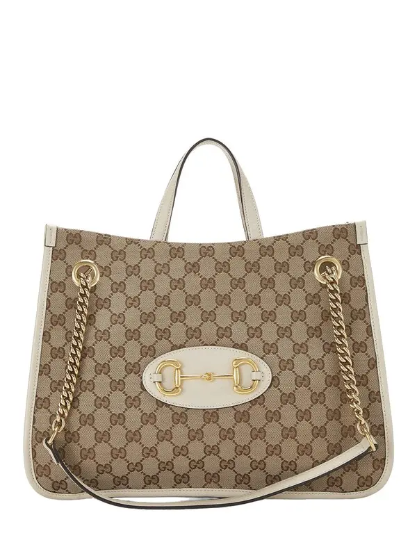 Gucci Horsebit 1955 Tote - White