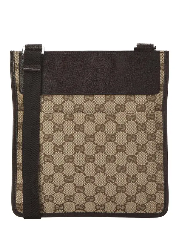 Gucci Original Gg Pocket Flat Messenger Bag - Brown