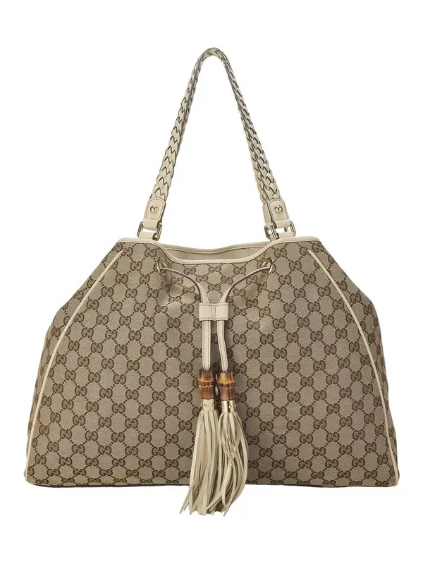 Gucci Original Gg Peggy Braided Tote - White
