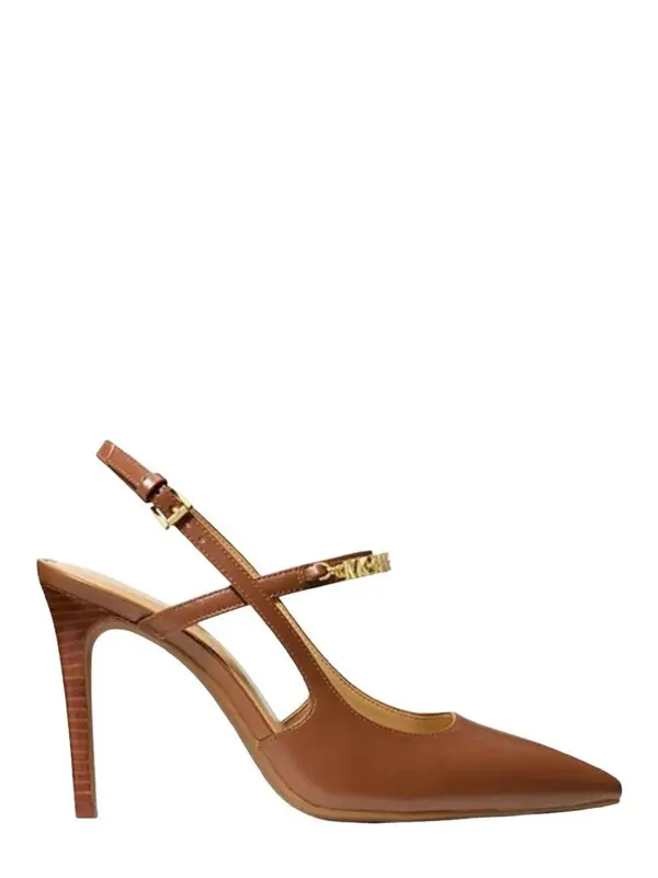 Michael Kors Dina Studded Leather Court Pumps - Luggage