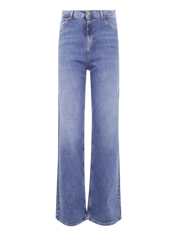 TWINSET Logo Patch Straight-leg Jeans - Blue