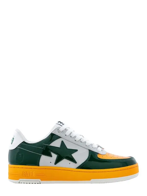 A BATHING APE Sta #6 Patent Yellow Sneakers - Green