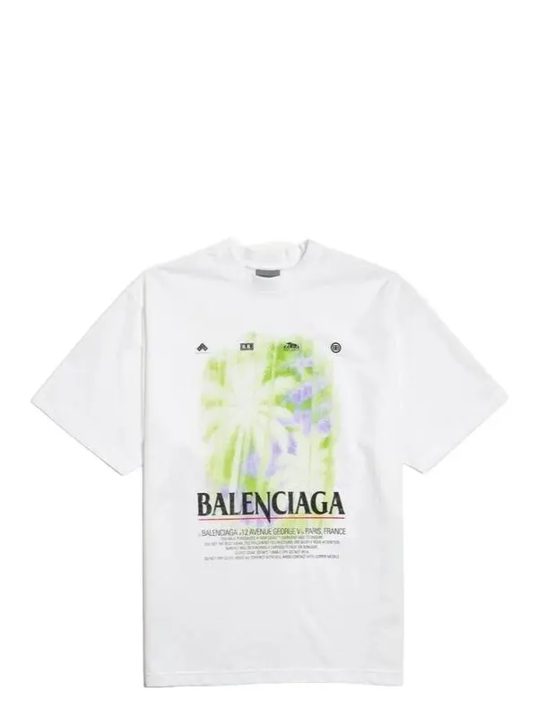 Balenciaga Medium Fit T-shirt With Window Artwork - White