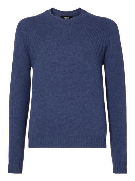 Fendi Girocollo Ff Cashmere Jumper - Blue