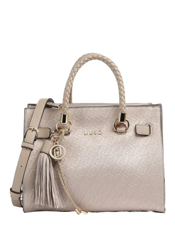 Liu Jo Small Braided-handle Zipped Tote Bag - Nude