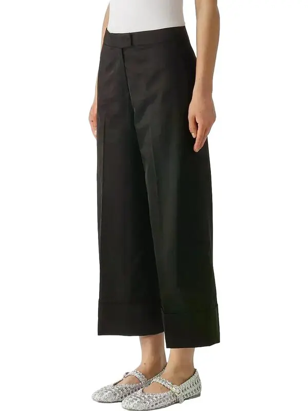 PT TORINO Tailored Trousers With Turned-up Cuffs - Black