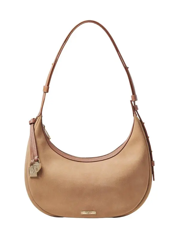 ASPINAL OF LONDON Small Soho Crescent Shoulder Bag - Brown