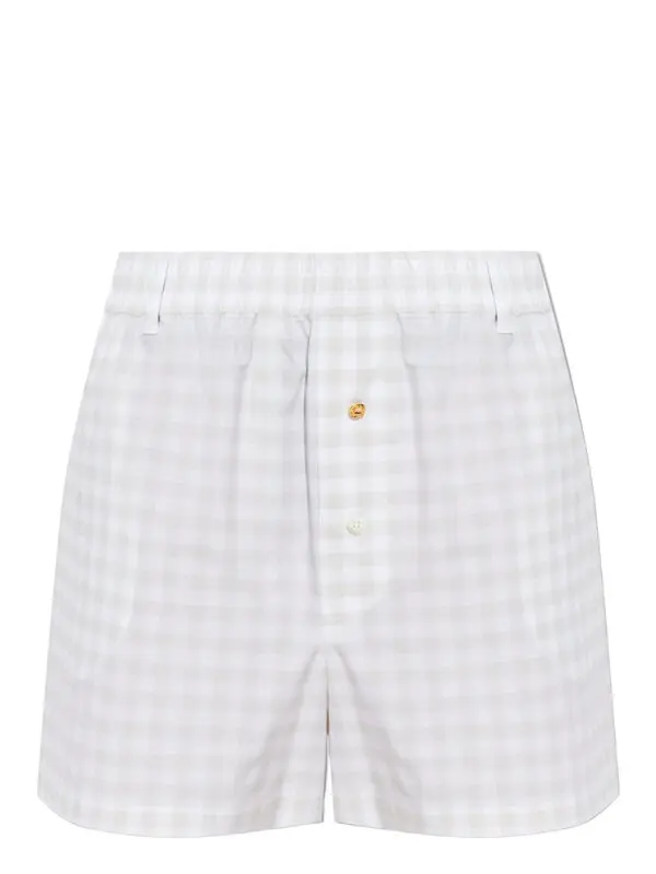 Moschino Cotton Plaid Shorts - Beige