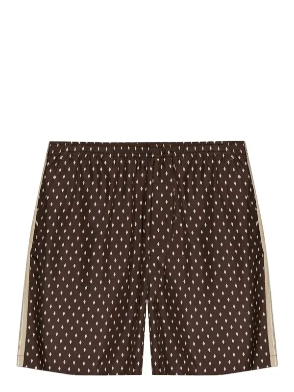 FERRAGAMO Silk Geometric Pattern Shorts - Brown