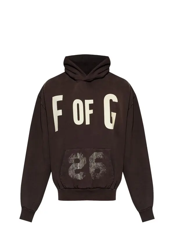 Fear Of God Oversized Graphic Hoodie - Brown