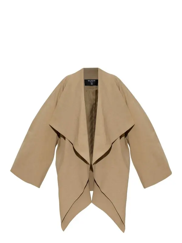 Balmain Asymmetric Oversize Jacket - Beige