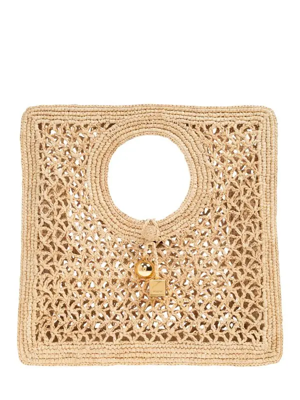 Jacquemus Le Petit Carre Spiaggia Raffia Handbag - Beige