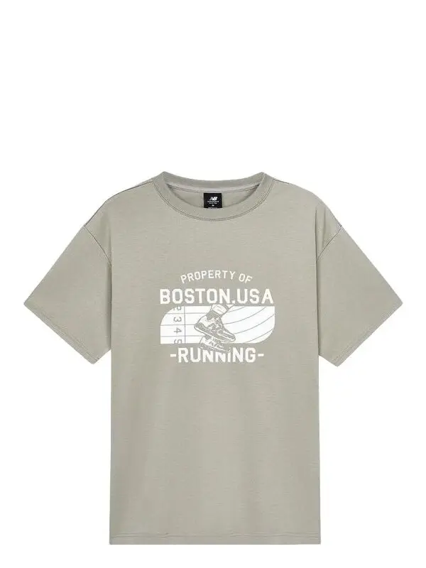 NEW BALANCE Boston Graphic Tee Asia Sizing 'grey White - Grey/white