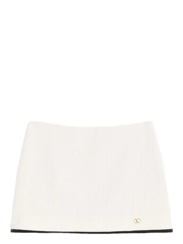 Valentino Garavani Tweed Cotton Skirt Pants With Inner Shorts - Multicolor