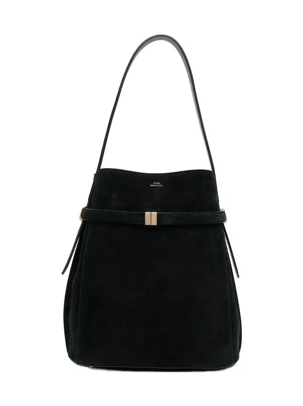 TOTEME Suede Bucket Bag - Black