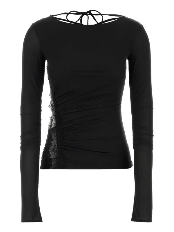 Blumarine Stretch Jersey Top - Black