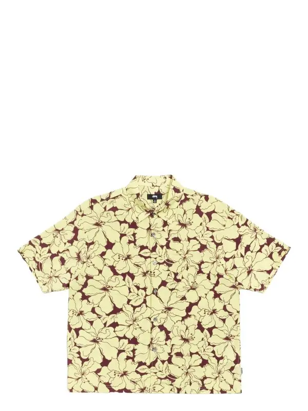 StÜssy Floral Hawaiian Shirt - Lime
