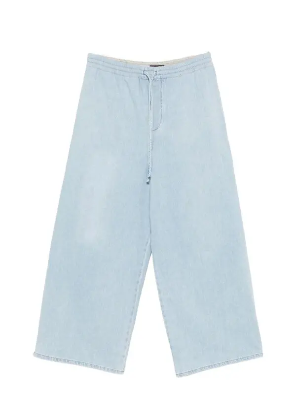 Loewe Cotton Drawstring Wide-leg Trousers - Multicolor