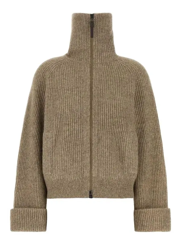 Brunello Cucinelli Rib Knit Crewneck Cardigan With Monili Decoration - Multicolor