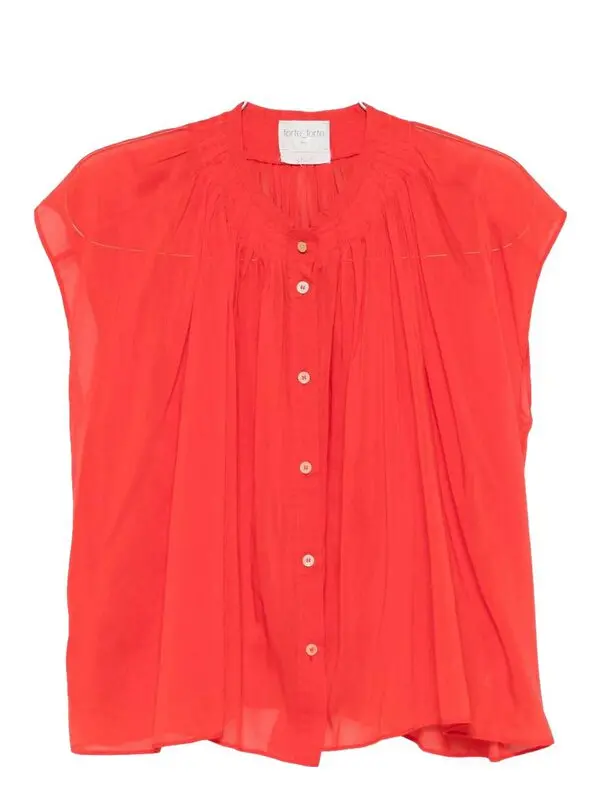 FORTE_FORTE Voile Cotton And Silk Shirt With Gathered Detailing - Multicolor
