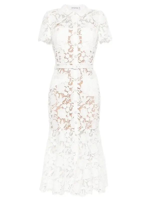 SELF-PORTRAIT Lace Midi Dress - Multicolor