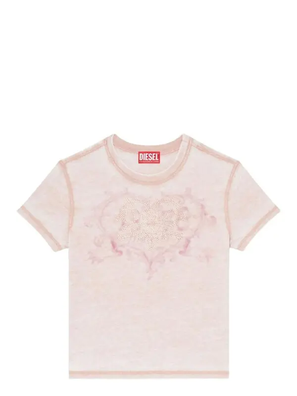 DIESEL® Bright Printed Round Neck Short Sleeve Top - Multicolor