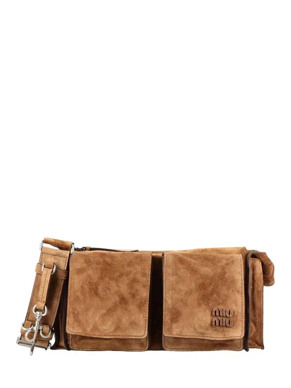 Miu Miu Utilitarian Suede Leather Crossbody Bag - Multicolor