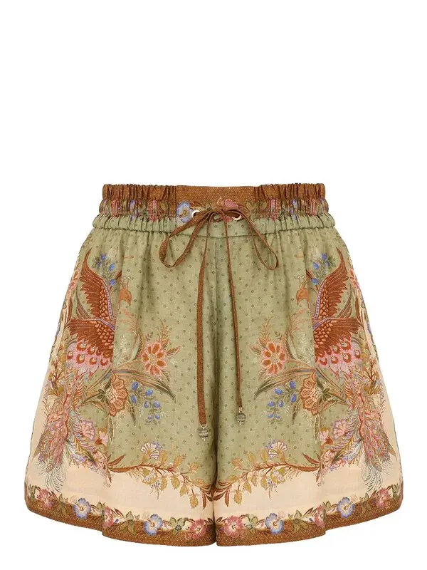Zimmermann Indra Printed Silk Shorts - Multicolor