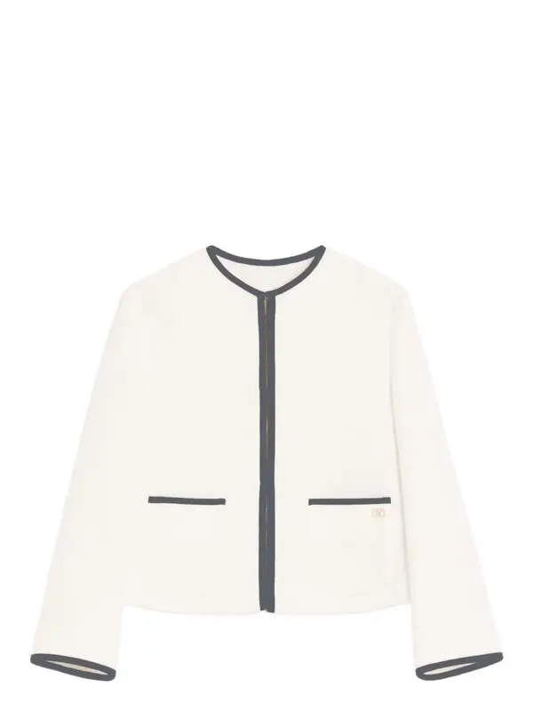 Valentino Garavani Canestrello Cotton Tweed Jacket With Vlogo Detail - Multicolor
