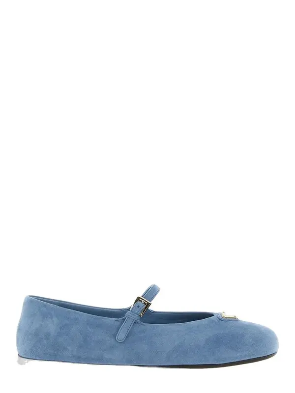 Prada Gnawed Ballet Flats - Blue