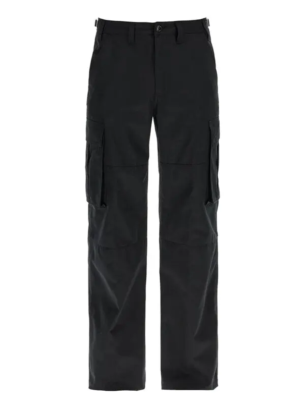 Celine Cargo Pants With Contrast Logo Detail - Black