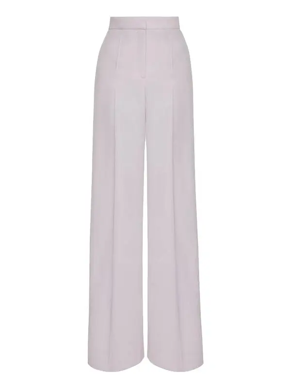 Alexander McQueen Wide Leg Wool Sartorial Trousers - Multicolor