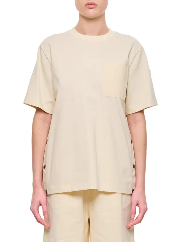 Moncler Crewneck T-shirt With Logo Patch - Multicolor