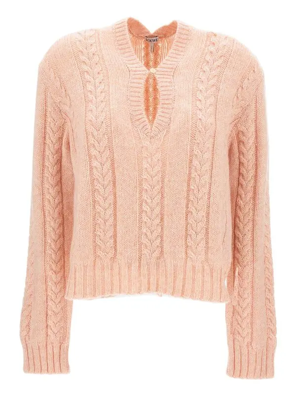 Loewe V-neck Wool Pullover With Anagram Detail - Multicolor