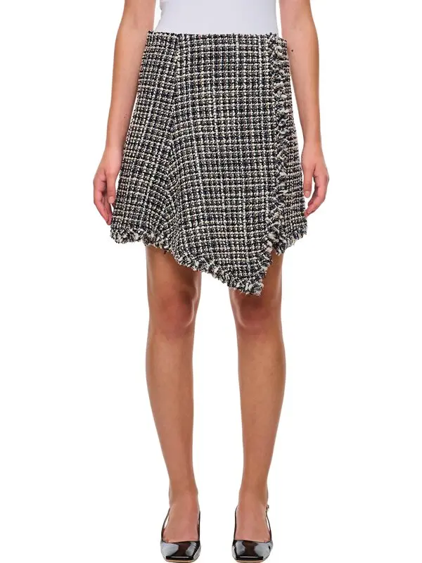 Sacai Tweed Asymmetric Hem Skirt - Multicolor