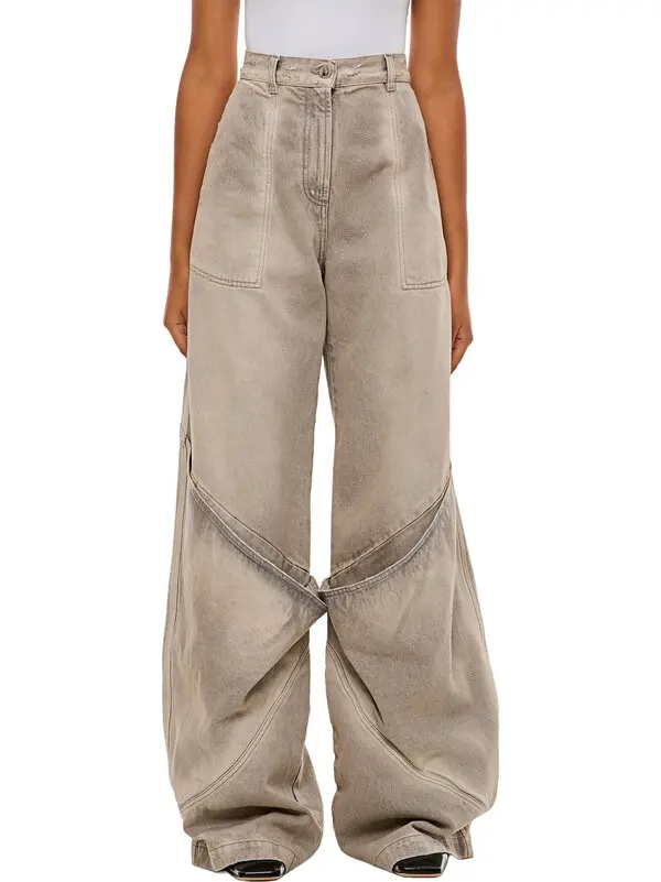 Attico Oversize Wide Leg Denim Pants - Multicolor