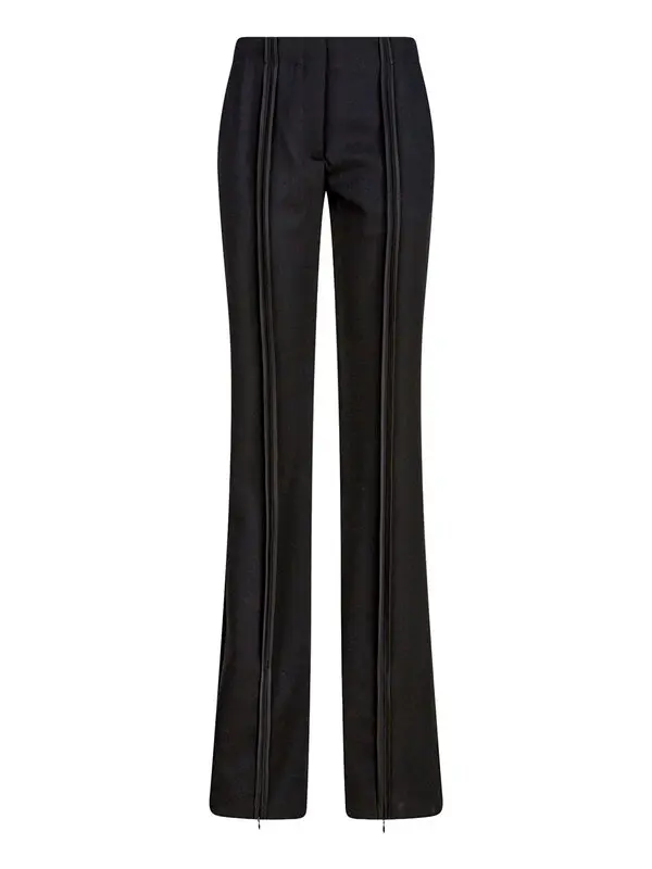Attico Long Wool Trousers With Front Detail - Multicolor
