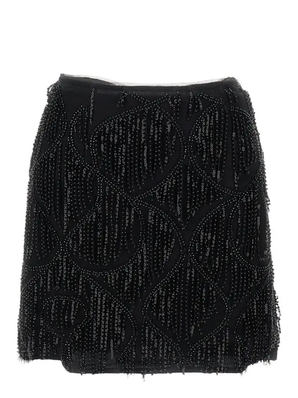 ROTATE BY BIRGER CHRISTENSEN Sequin And Fringe Embellished Mini Skirt - Multicolor