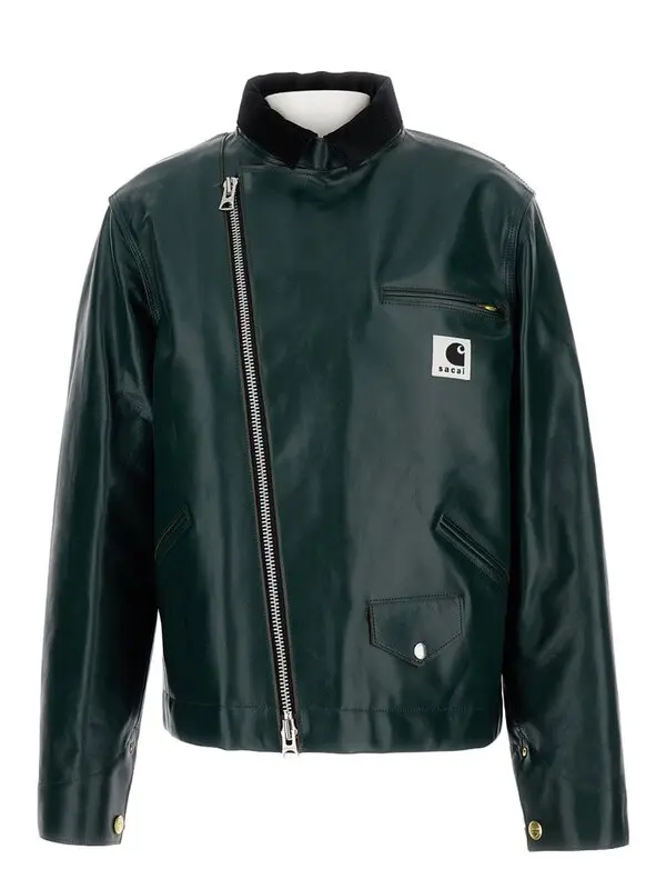 Sacai X Carhartt Wip Leather Jacket - Multicolor