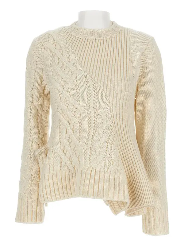 Sacai Ivory Knitted Pullover - Multicolor