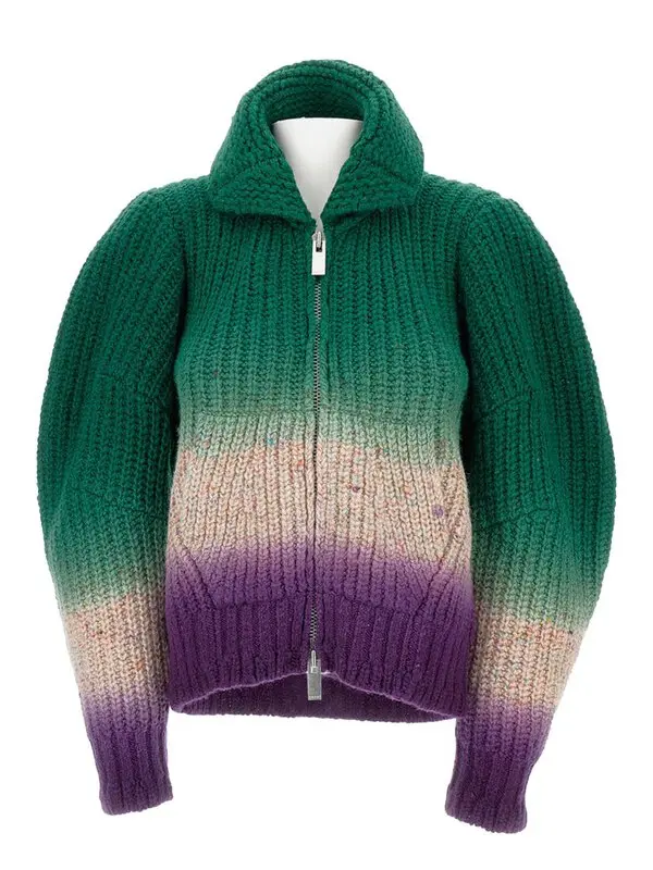Sacai Tie-dye Wool Knit Blouson - Multicolor